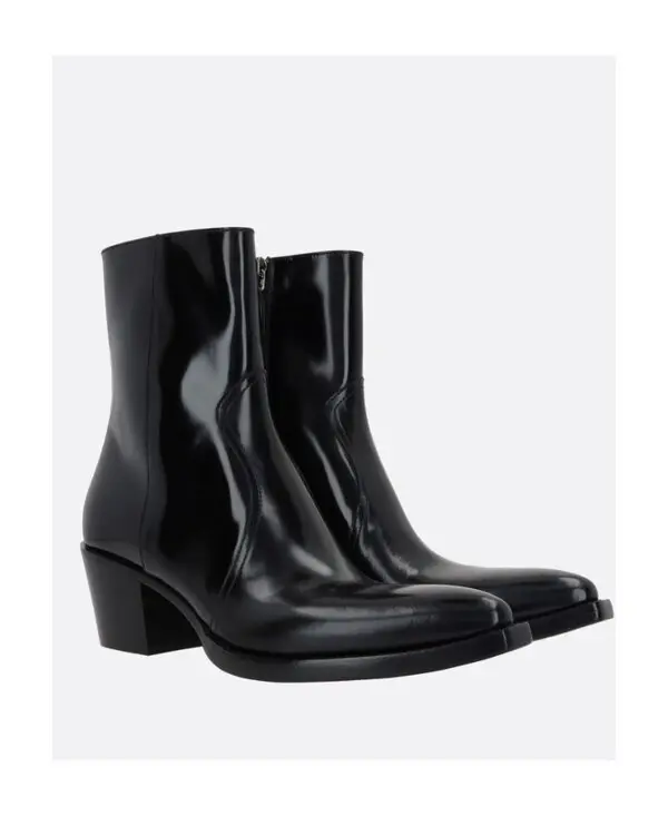 Prada Zip-up Ankle Boots With Triangular Logo Detail
