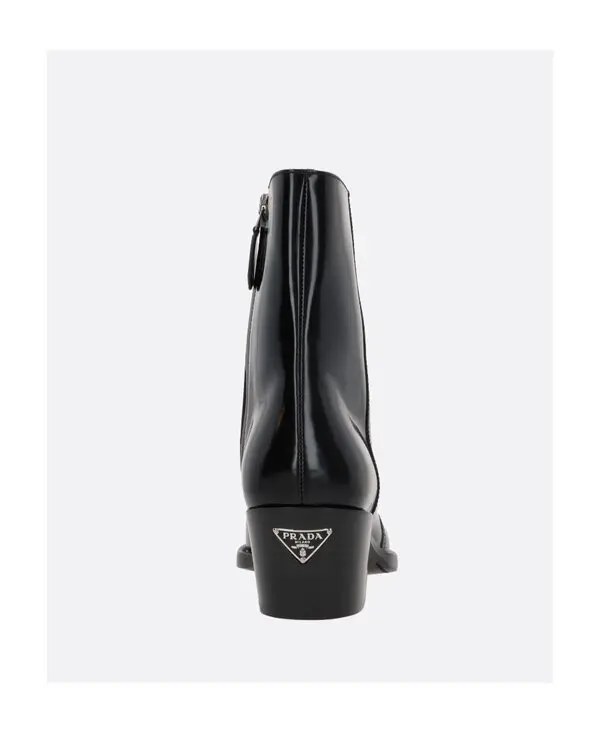 Prada Zip-up Ankle Boots With Triangular Logo Detail