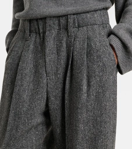 Brunello Cucinelli Pleated Wool-blend Tapered Pants