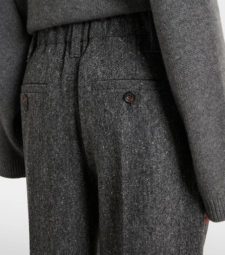 Brunello Cucinelli Pleated Wool-blend Tapered Pants
