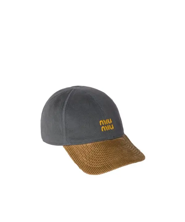 Miu Miu Denim And Corduroy Baseball Cap
