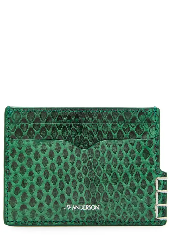 JW Anderson Loafer Snake-effect Leather Card Holder
