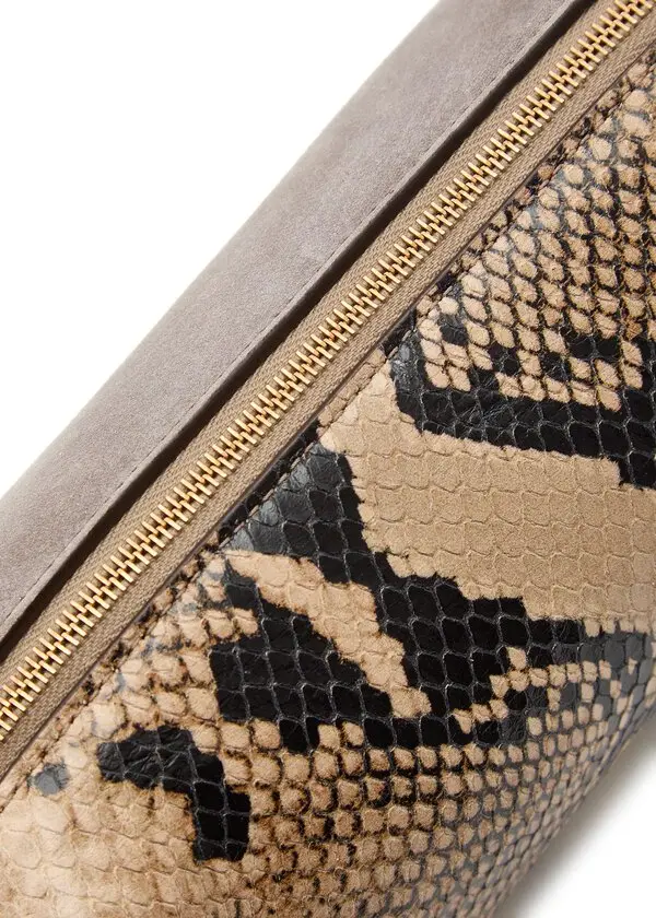 Khaite Kye Mini Snake-effect Leather And Suede Cross-body Bag - Multicoloured 1