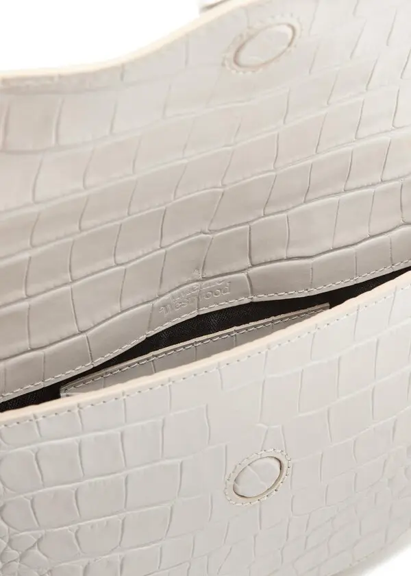 VIVIENNE WESTWOOD Crocodile-effect Leather Cross-body Bag - White