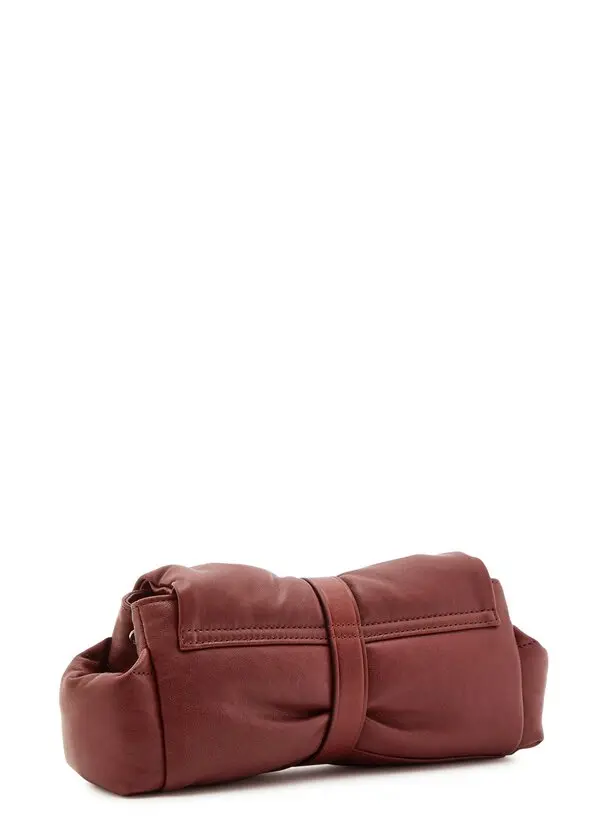 VIVIENNE WESTWOOD Padded Leather Clutch With Logo Detail - Brown
