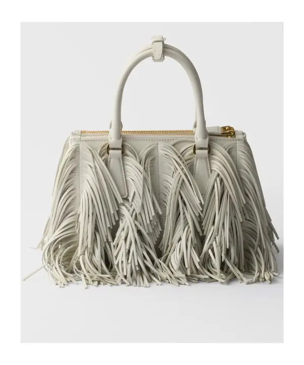 Prada Galleria Small Leather Bag With Fringe