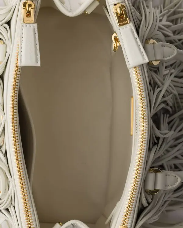 Prada Galleria Small Leather Bag With Fringe