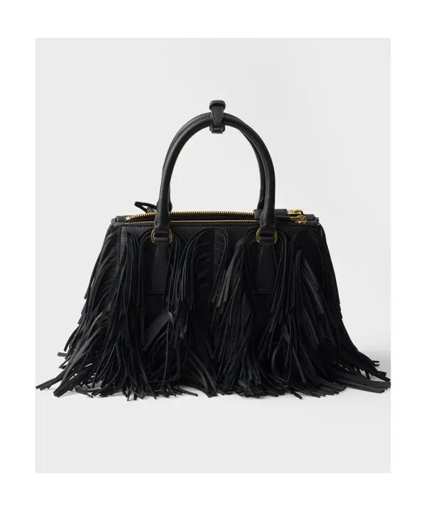 Prada Galleria Small Leather Bag With Fringe