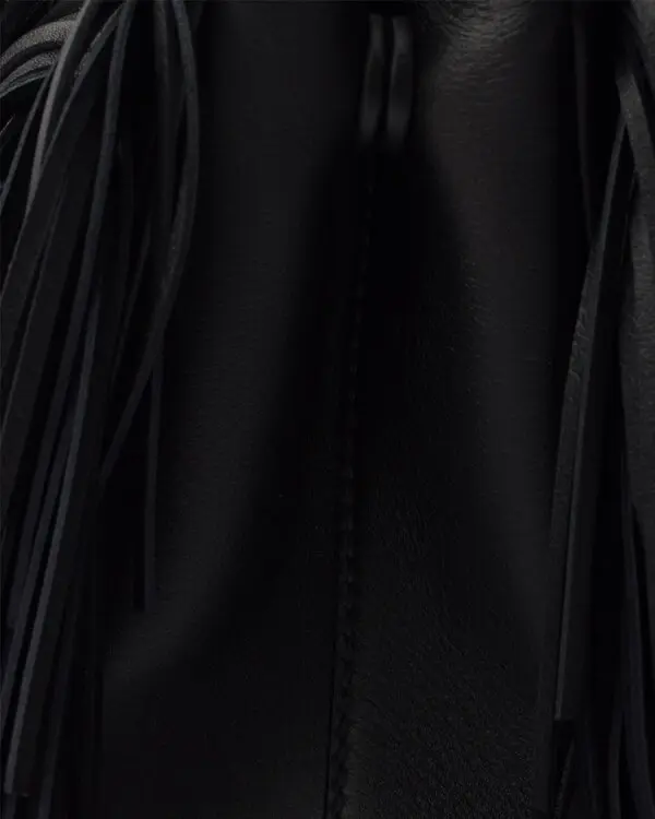 Prada Galleria Small Leather Bag With Fringe
