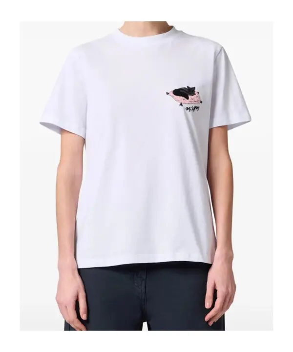 MSGM Embroidered Cat T-shirt