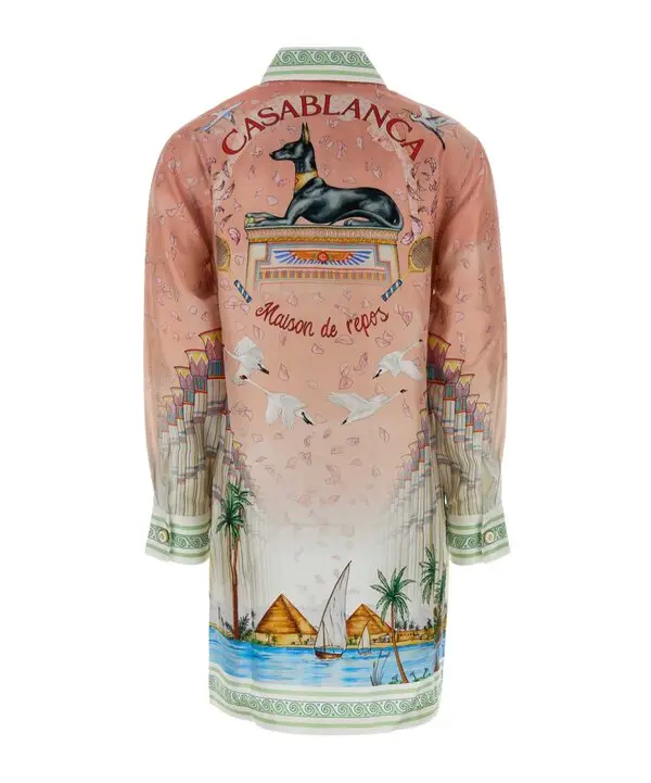Casablanca Printed Twill Shirt Dress