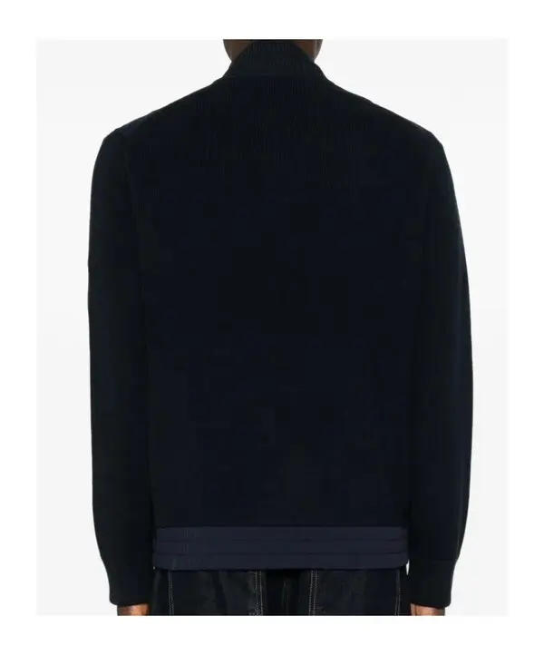 Hugo Boss Knitted-panel Zip-up Jacket