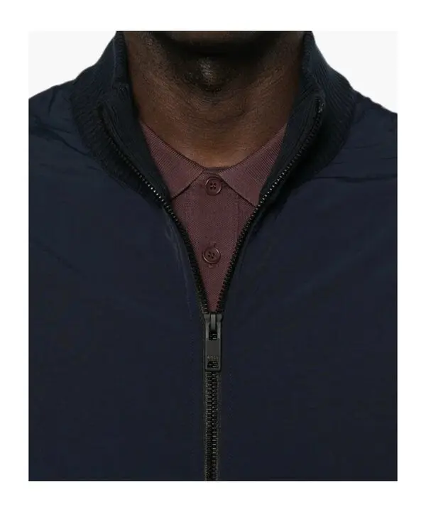 Hugo Boss Knitted-panel Zip-up Jacket