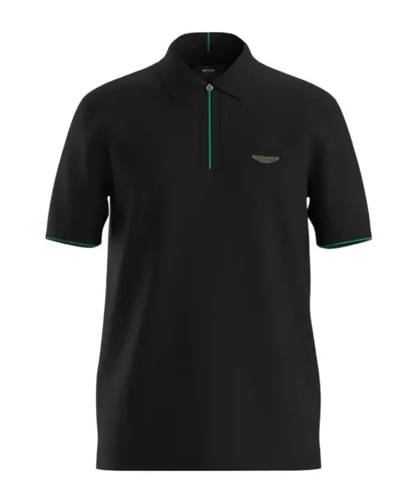 Hugo Boss Logo-patch Tipped Polo Shirt - Black