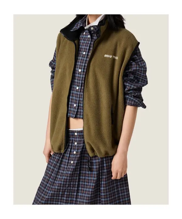 Miu Miu Fleece Zipper Vest