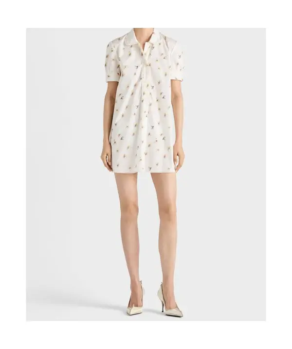 Prada Floral Print Poplin Mini Dress