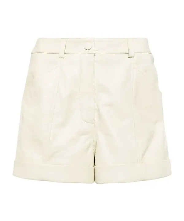 YVES SALOMON High-waisted Leather Shorts