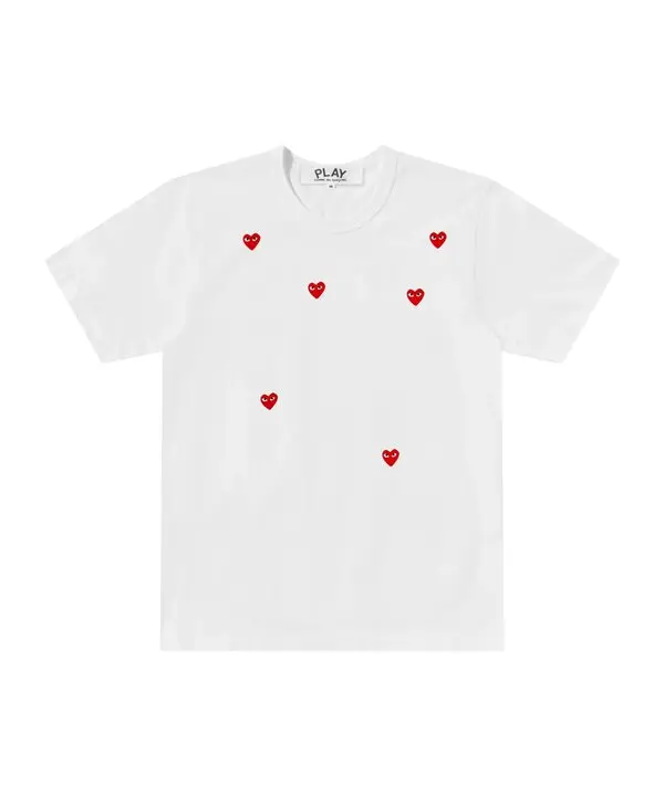 Play Comme Des Garcon Scattered Hearts Cotton T-shirt