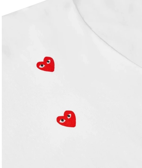 Play Comme Des Garcon Scattered Hearts Cotton T-shirt