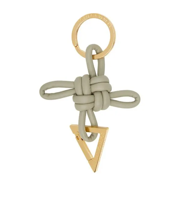 Bottega Veneta Triangle Charm Keychain - Nude