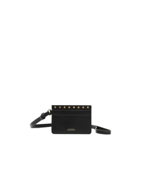 Isabel Marant Étoile Logo Printed Studded Card Holder - Black