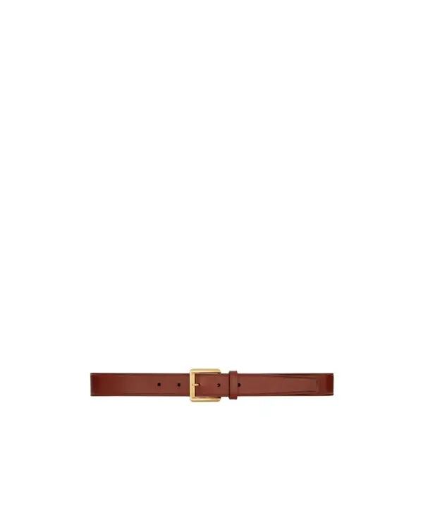 Saint Laurent Rectangular Buckle Belt In Leather