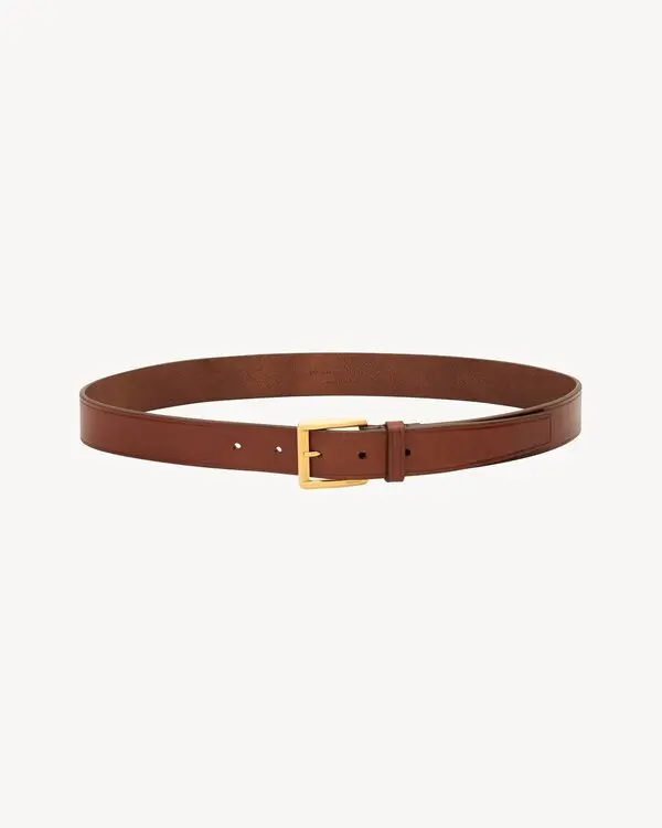 Saint Laurent Rectangular Buckle Belt In Leather