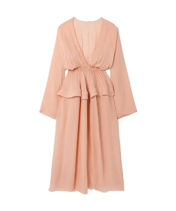 Alaïa V-neck Peplum-detail Maxi Dress