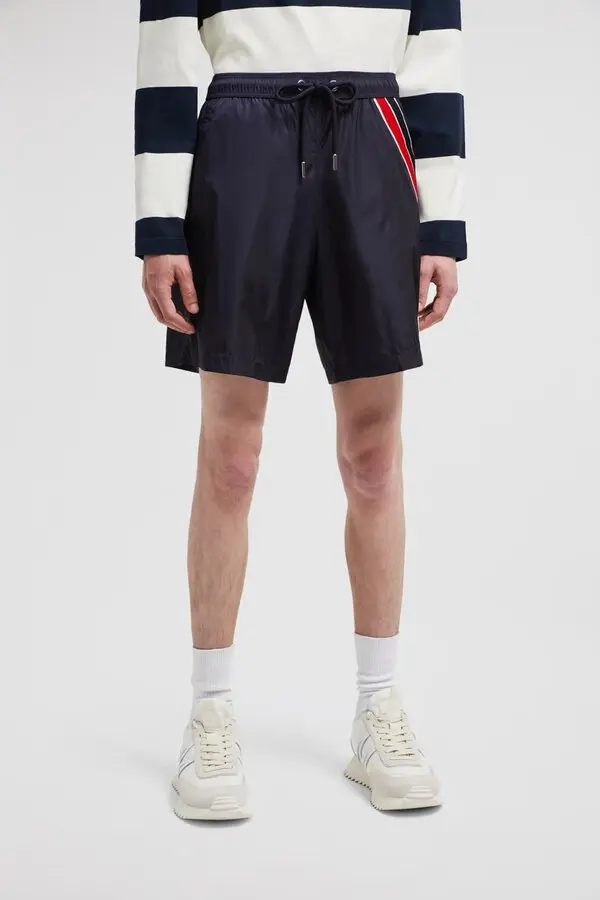 Moncler Logo Patch Drawstring Swim Shorts
