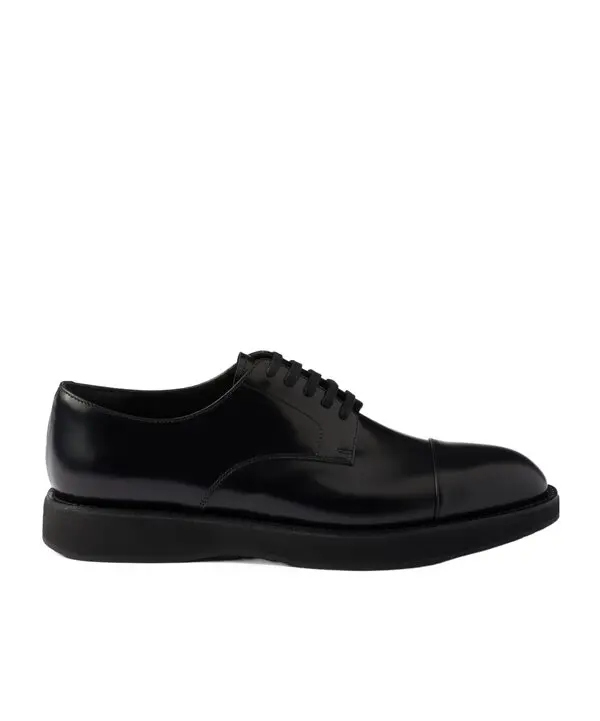 Prada Brushed Leather Lace-up Shoes