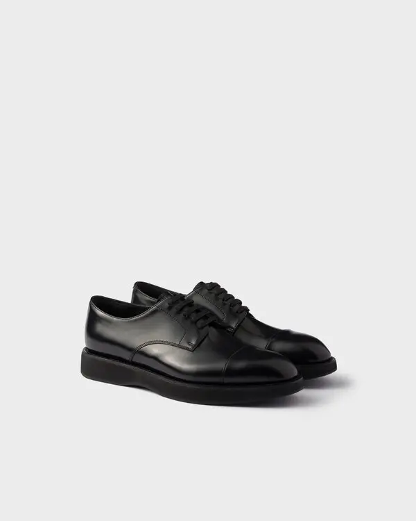 Prada Brushed Leather Lace-up Shoes