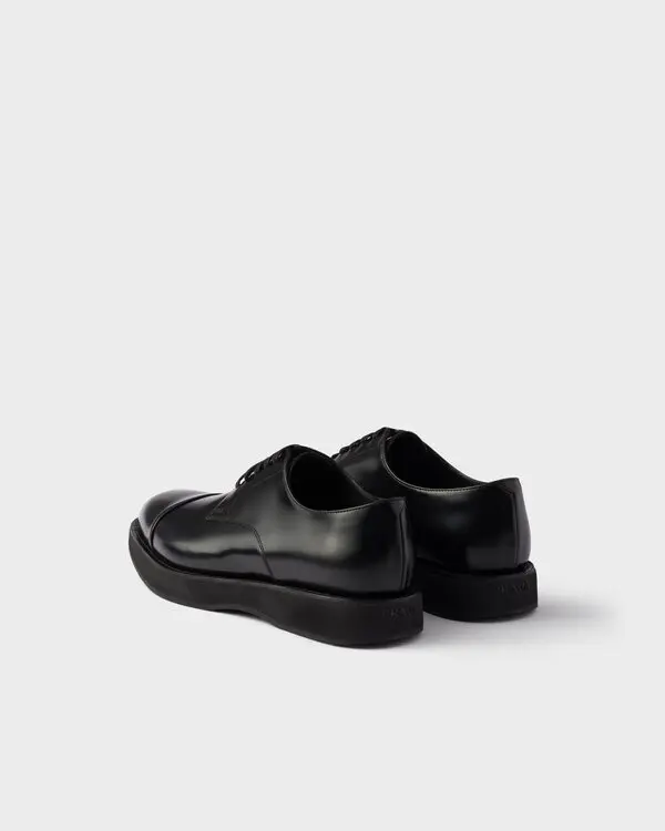 Prada Brushed Leather Lace-up Shoes