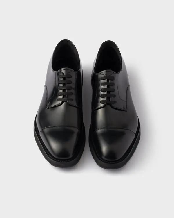 Prada Brushed Leather Lace-up Shoes