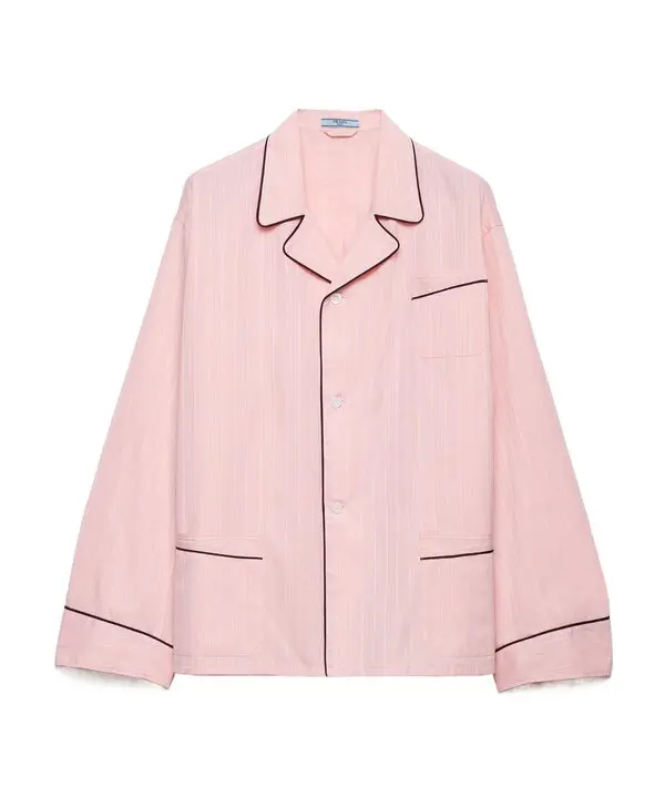 Prada Long-sleeve Shirt With Front Patch Pockets