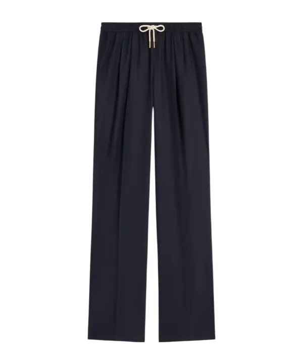 Celine Drawstring Trousers In Cashmere Flannel