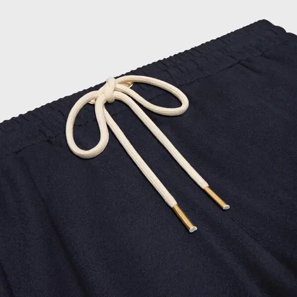 Celine Drawstring Trousers In Cashmere Flannel
