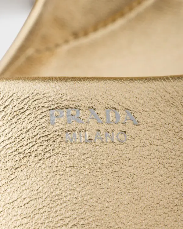 Prada Mordoré Nappa Leather Platform Sandals - Platinum
