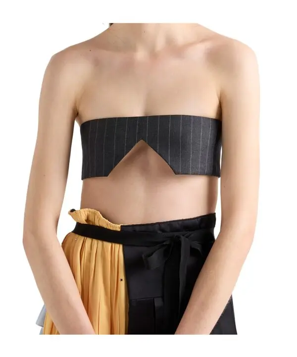 Prada Pinstripe Wool Bandeau Top