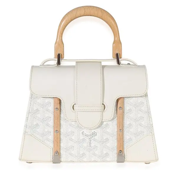 Goyard Goyardine Canvas Structure Saigon Top Handle Bag - White