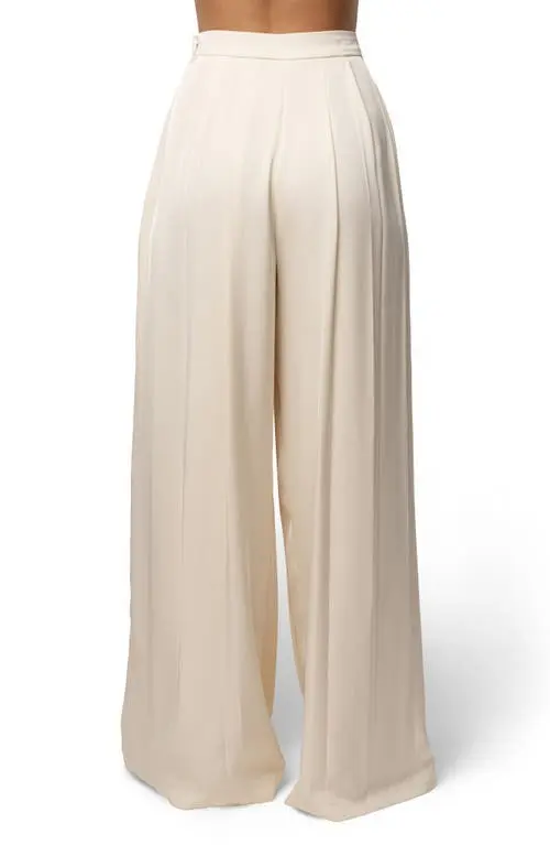JLUXLABEL Clara Pleated Wide Leg Trousers - Cream
