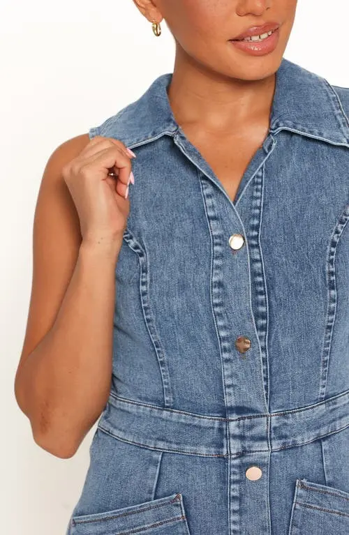 PETAL & PUP Sleeveless Denim Maxi Dress