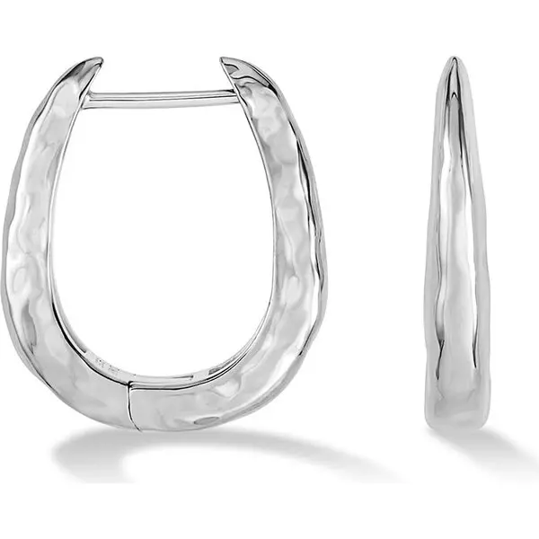DOWER & HALL Large Horseshoe Nomad Huggie Hoops - Sterling Silver