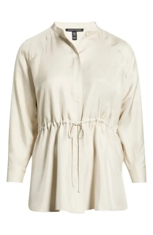 Eileen Fisher Silk Mandarin Collar Shirt