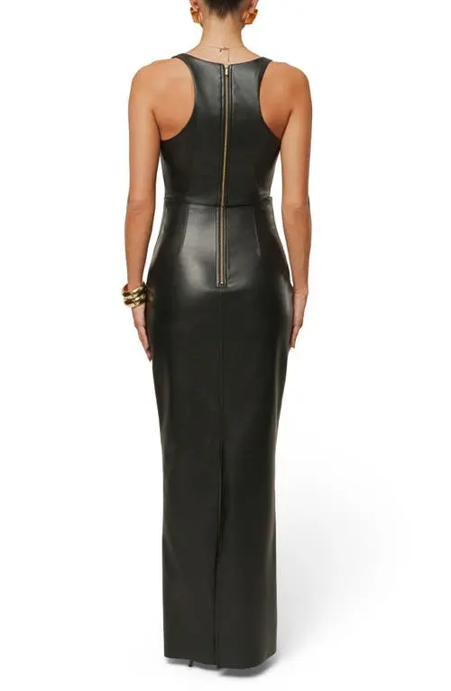 JLUXLABEL Tate Crop Faux Leather Tank - Black