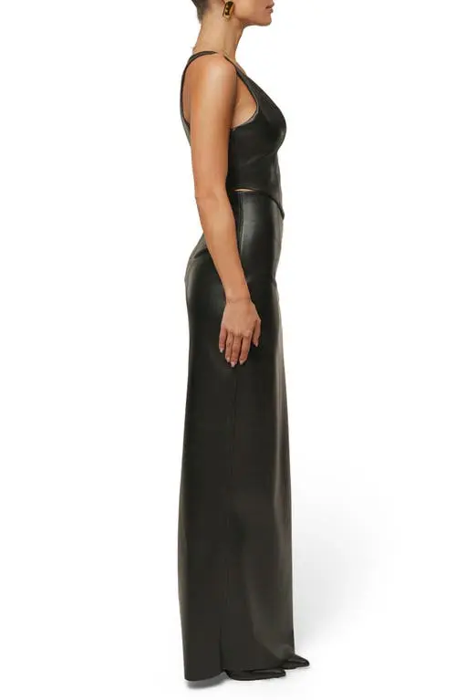 JLUXLABEL Tate Crop Faux Leather Tank - Black