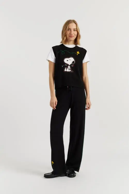 Chinti & Parker Wool-cashmere Snoopy Tank - Black