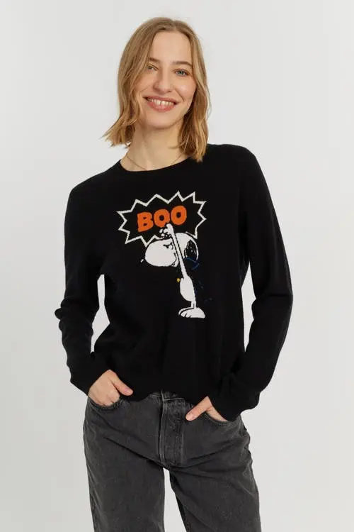 Chinti & Parker Wool-cashmere Snoopy Boo Sweater