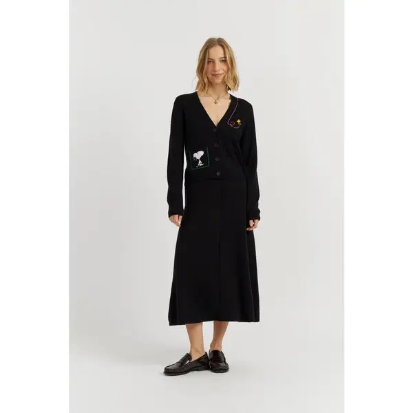 Chinti & Parker Wool-cashmere Snoopy Pocket Cardigan - Black