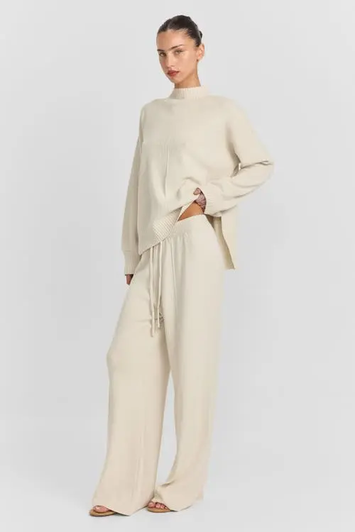 SASHA THERESE Maxine Knit Pant Wide Leg, Drawstring Waist