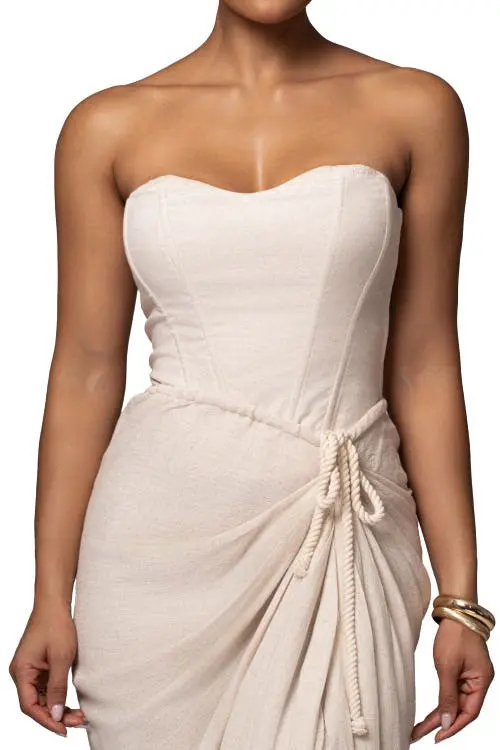 JLUXLABEL One-shoulder Draped Corset Top